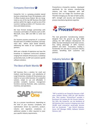 SAP Business One with ProcessForce - BeOne Solution | PDF