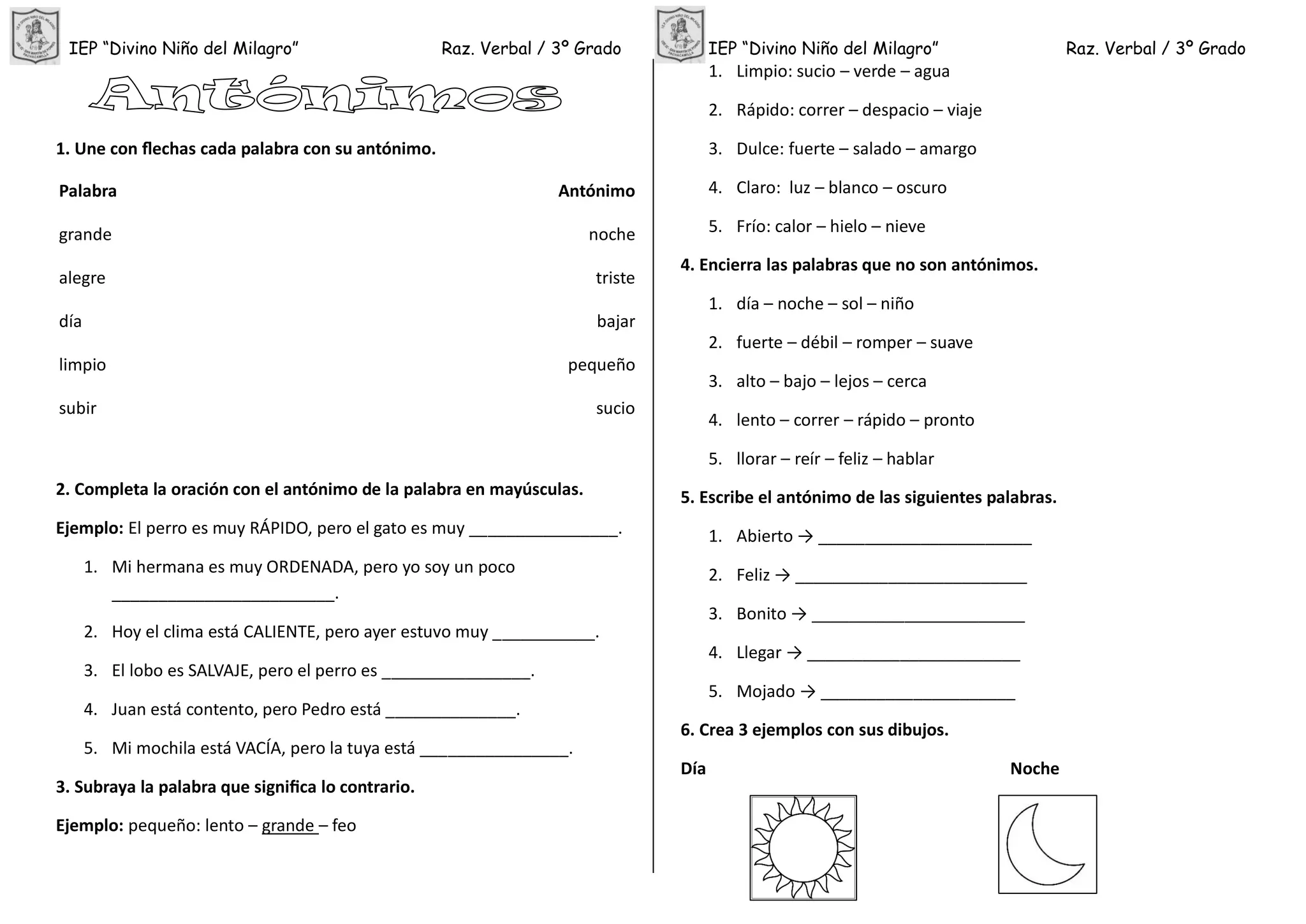 razonamiento verbal para tercer grado de primaria | PDF