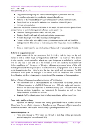 Make in India Needs Labour Reforms | PDF
