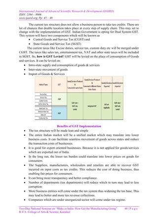 Basic Features, Opportunities and Benefits of GST Implementation in ...