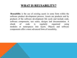 Reusibility vs Extensibility in OOAD | PPTX