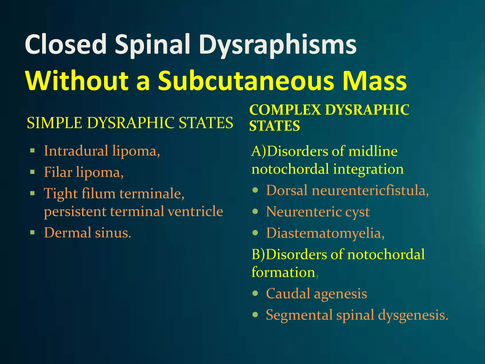 Congenital Anomalies Of Spine And Spinal Cord | PPTX | Brain and Nervous System Disorders ...