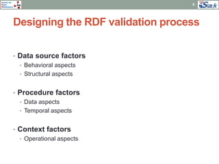 RDF Validation in a Linked Data World - A vision beyond structural and value range validation | PPT