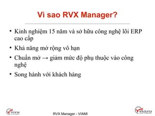 Phần mềm quản lý ERP & RVX cho doanh nghiệp | PPT