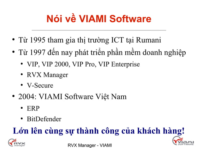 Phần mềm quản lý ERP & RVX cho doanh nghiệp | PPT