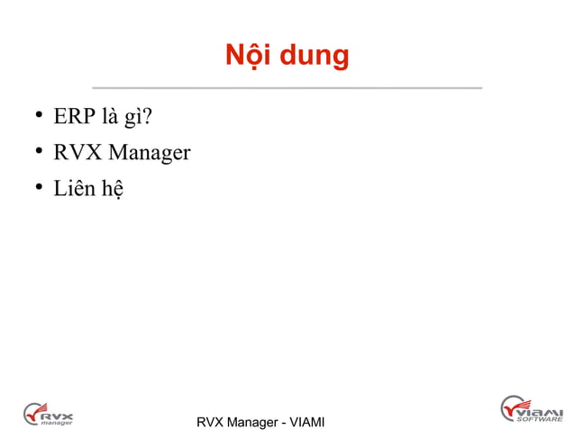 Phần mềm quản lý ERP & RVX cho doanh nghiệp | PPT