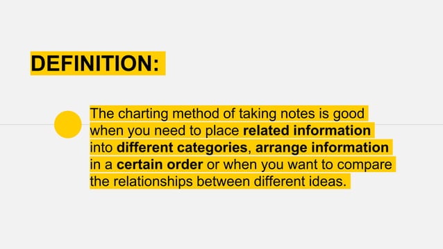 CHARTING METHOD (READING AND WRITING) | PPTX | Education