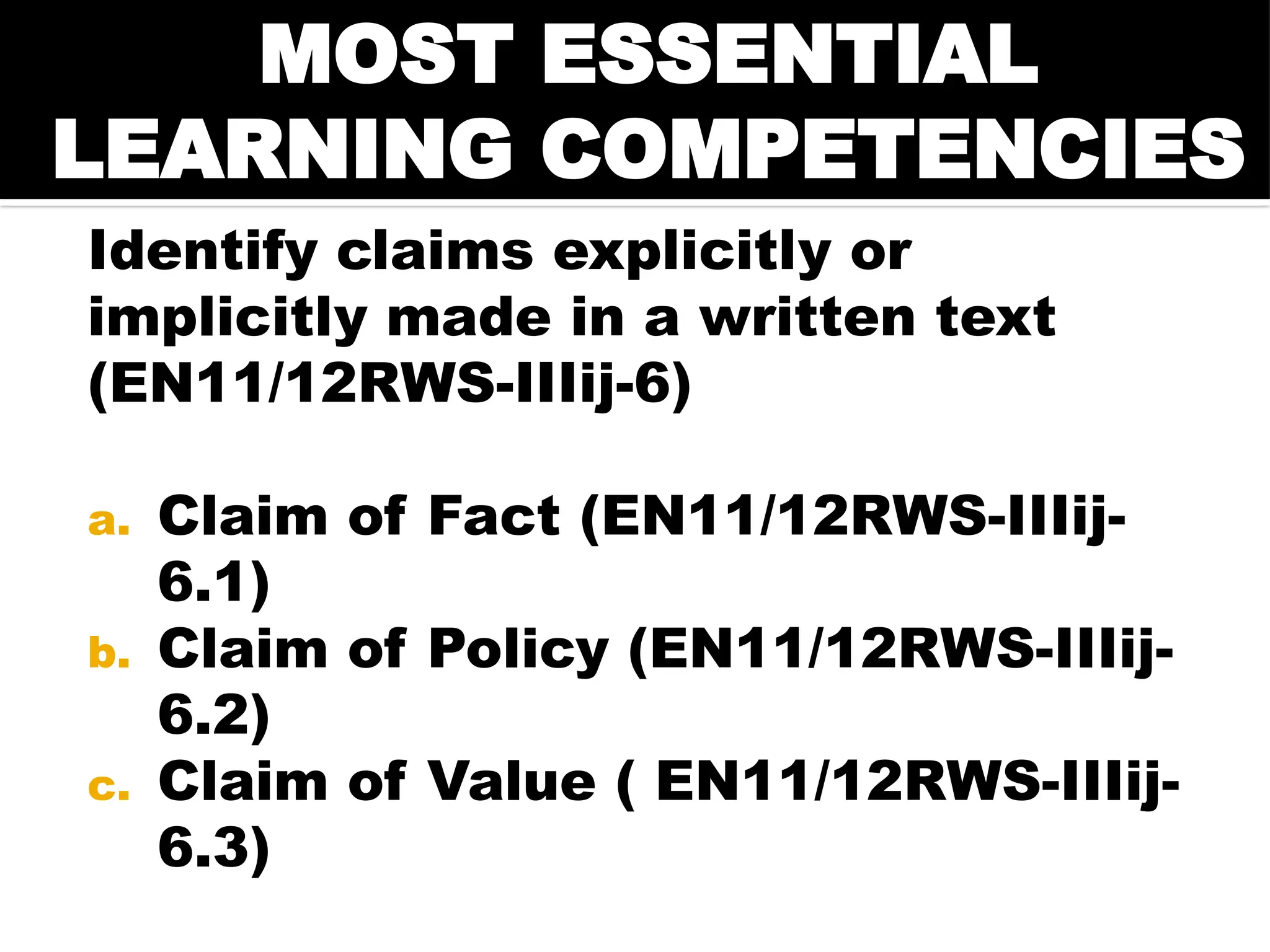 Reading and Writing Quarter 3 - Week 2 -- | PPTX