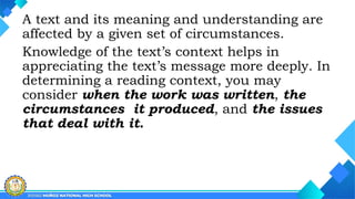 Reading and Writing Skills PowerPoint Presentation | PPTX