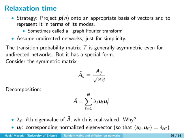 Random walks and diffusion on networks | PPT