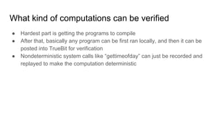 Verifying offchain computations using TrueBit. Sami Makela | PPT