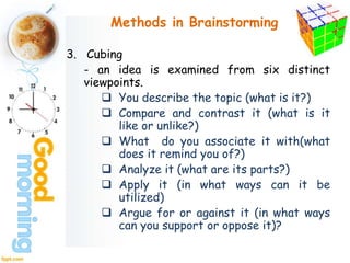 Selecting and Organizing Information - Brainstorming | PPTX