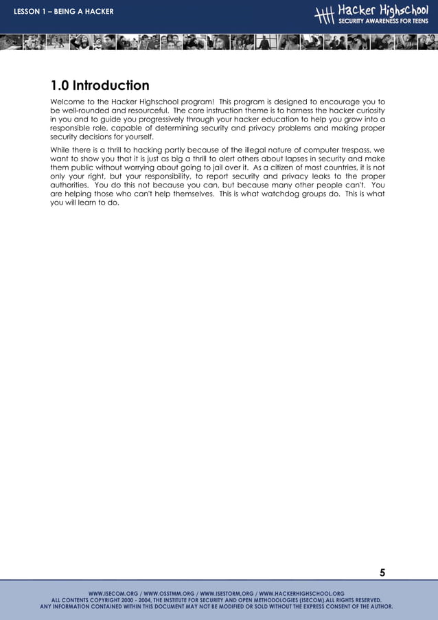 Hacker High School-Book 01- being_a_hacker | PDF