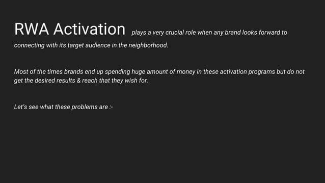 RWA ACTIVATIONS | PDF