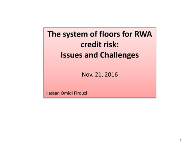 RWA Credit Risk Floors | PPTX | Stocks and Bonds | Personal Investing