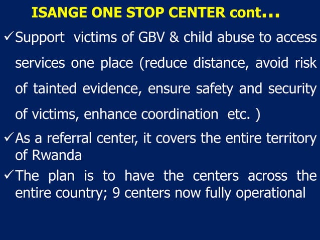 Isange One Stop Center Model, Rwanda | PDF