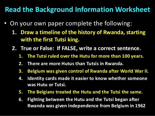 Rwandan Genocide Facts