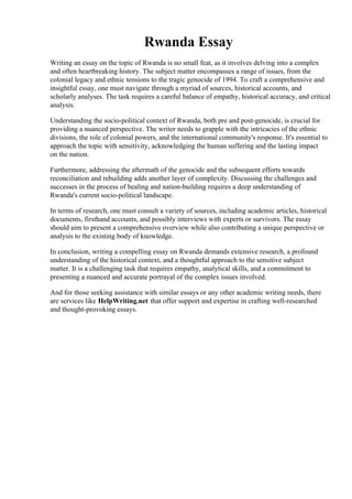 Rwanda Essay | PDF
