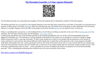Rwanda Genocide Research Paper | PPT
