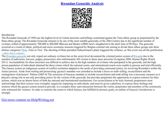 Rwanda Genocide Research Paper | PPT