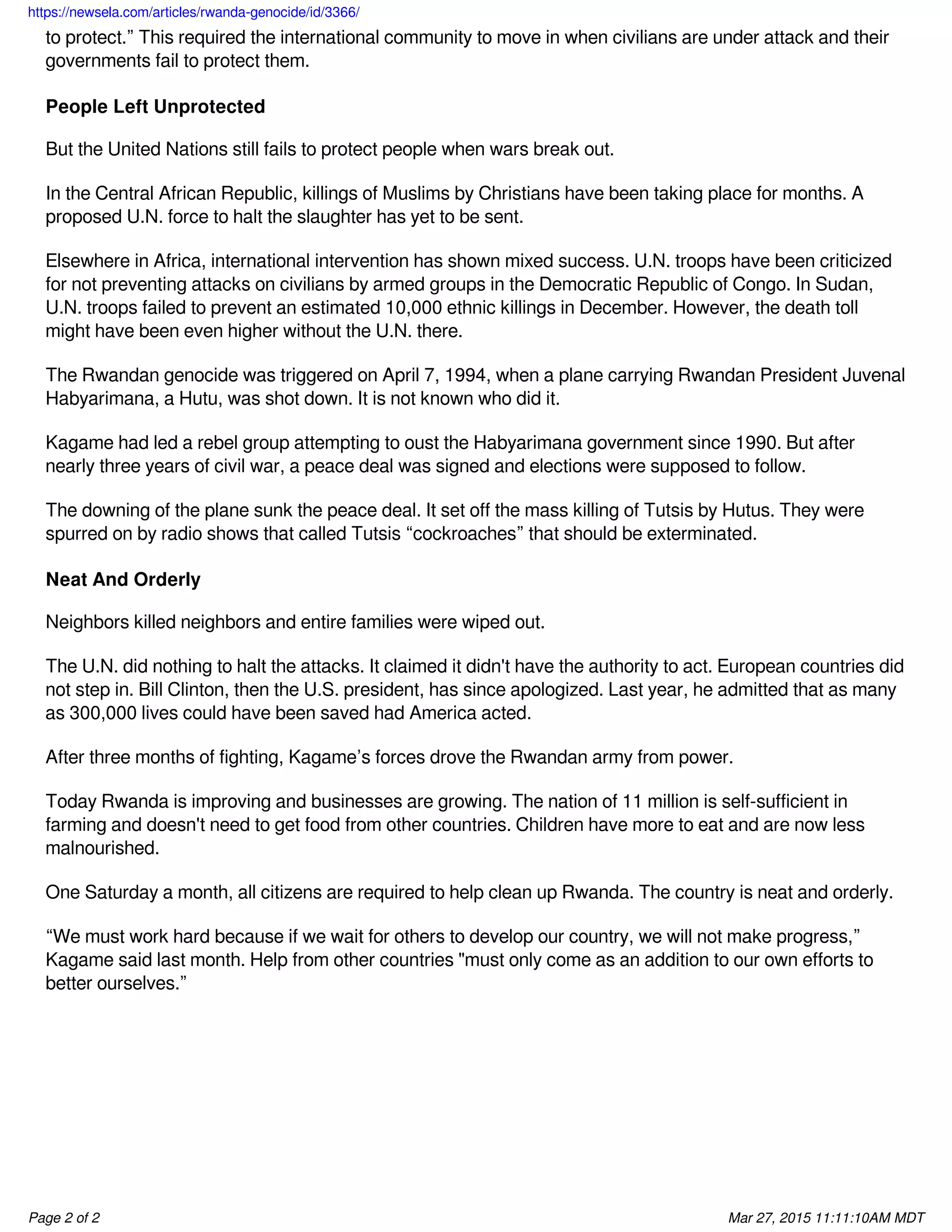 Rwanda newsela article | PDF