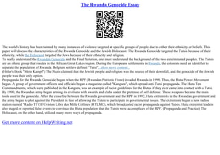 Rwandan Genocide Essay | PPT