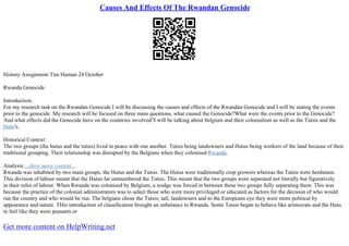 Rwandan Genocide Essay | PPT