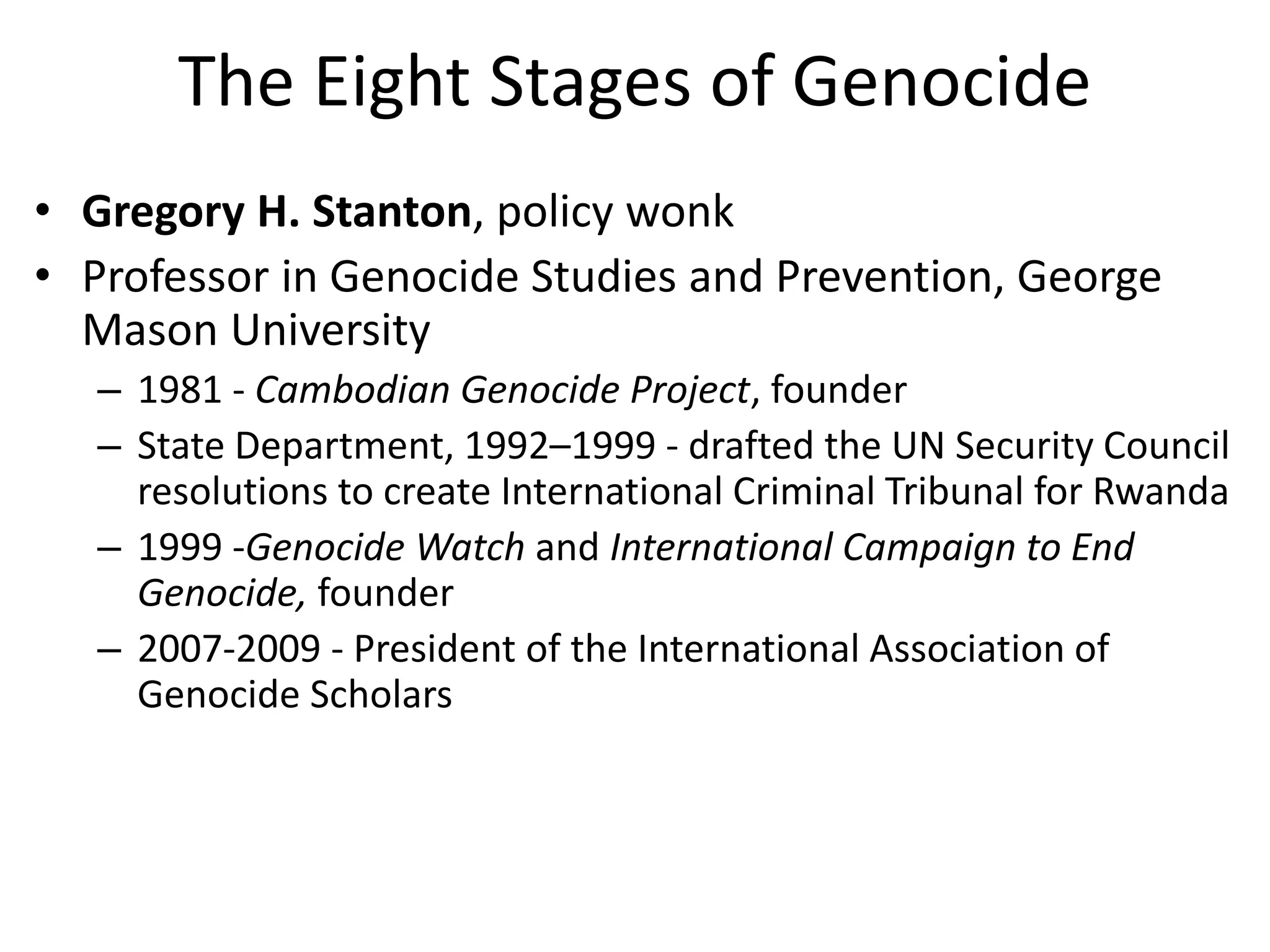 The Rwandan Genocide and the Eight Stages of Genocide | PPTX