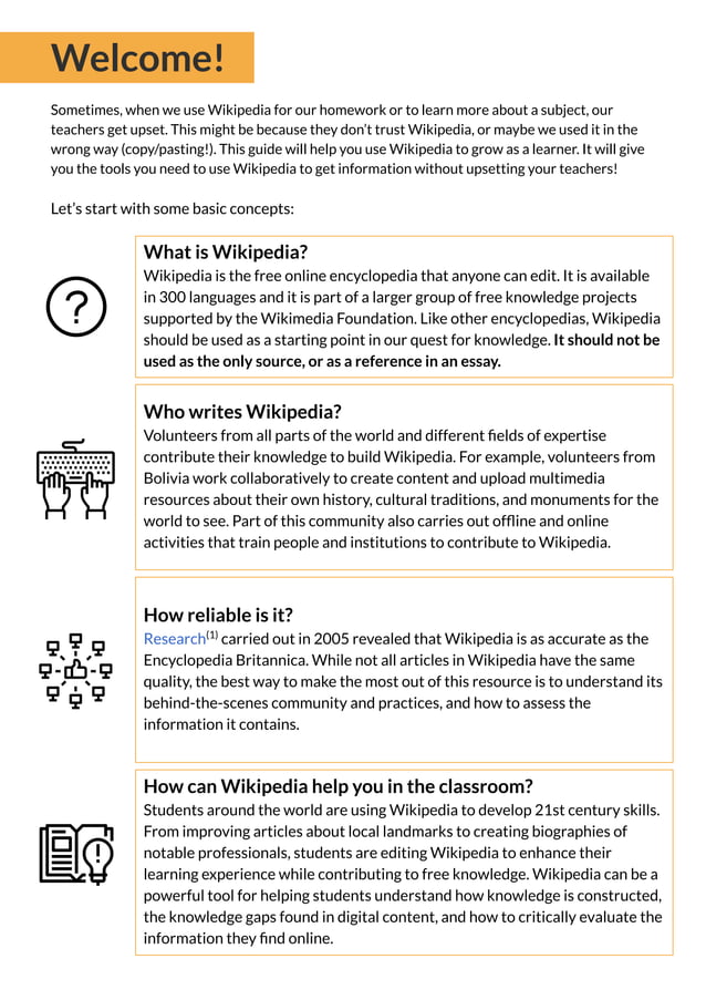 Reading Wikipedia in the classroom (student edition) | PDF