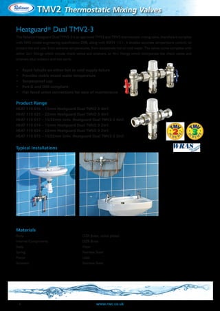 RWC, Reliance Water Controls - Thermostatic Mixing Valves Heatguard BF2 ...