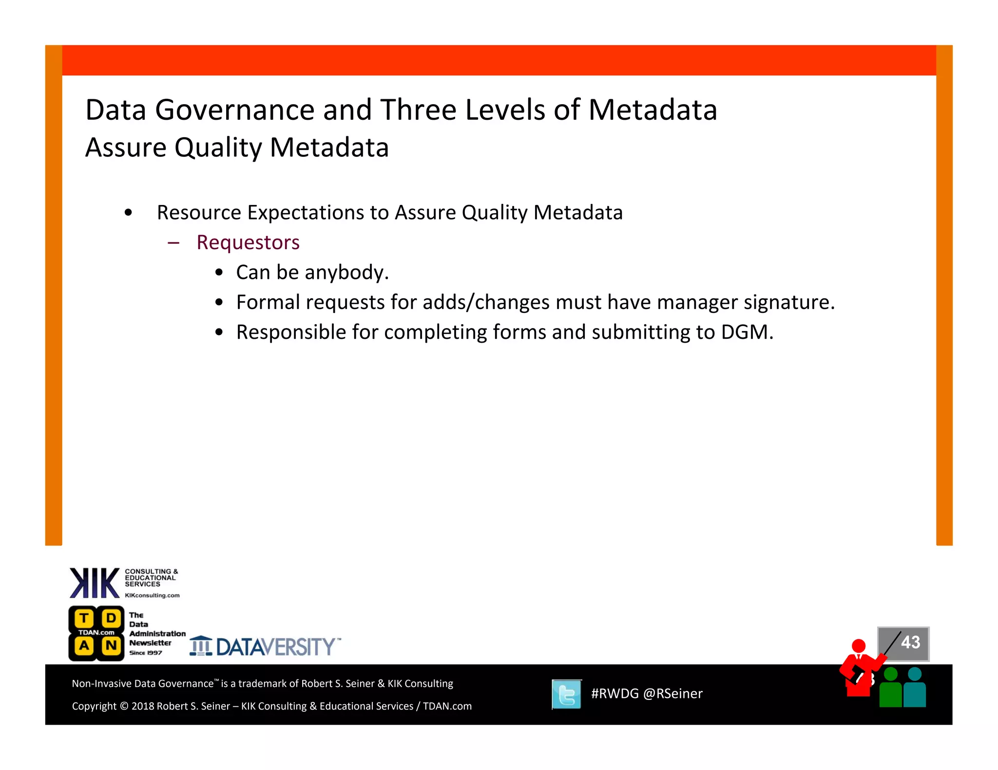 RWDG: Data Governance and Three Levels of Metadata | PPT