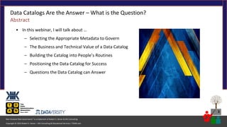 Data Catalogs Are the Answer – What is the Question? | PDF
