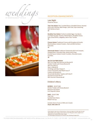 Renaissance Fort Worth Catering Menu 2014 | PDF