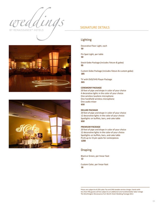Renaissance Fort Worth Catering Menu 2014 | PDF