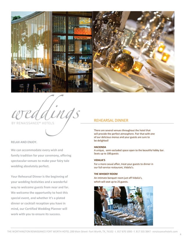 Renaissance Fort Worth Catering Menu 2014 | PDF