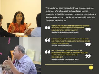 Real World Evaluation - Monitoring & Evaluation | PDF