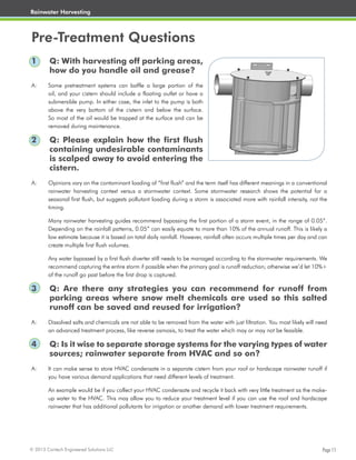 Rainwater Harvesting Answer Book | PDF