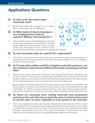 Rainwater Harvesting Answer Book | PDF