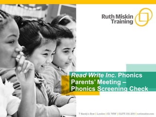 RWI parent infomation evening | PPTX