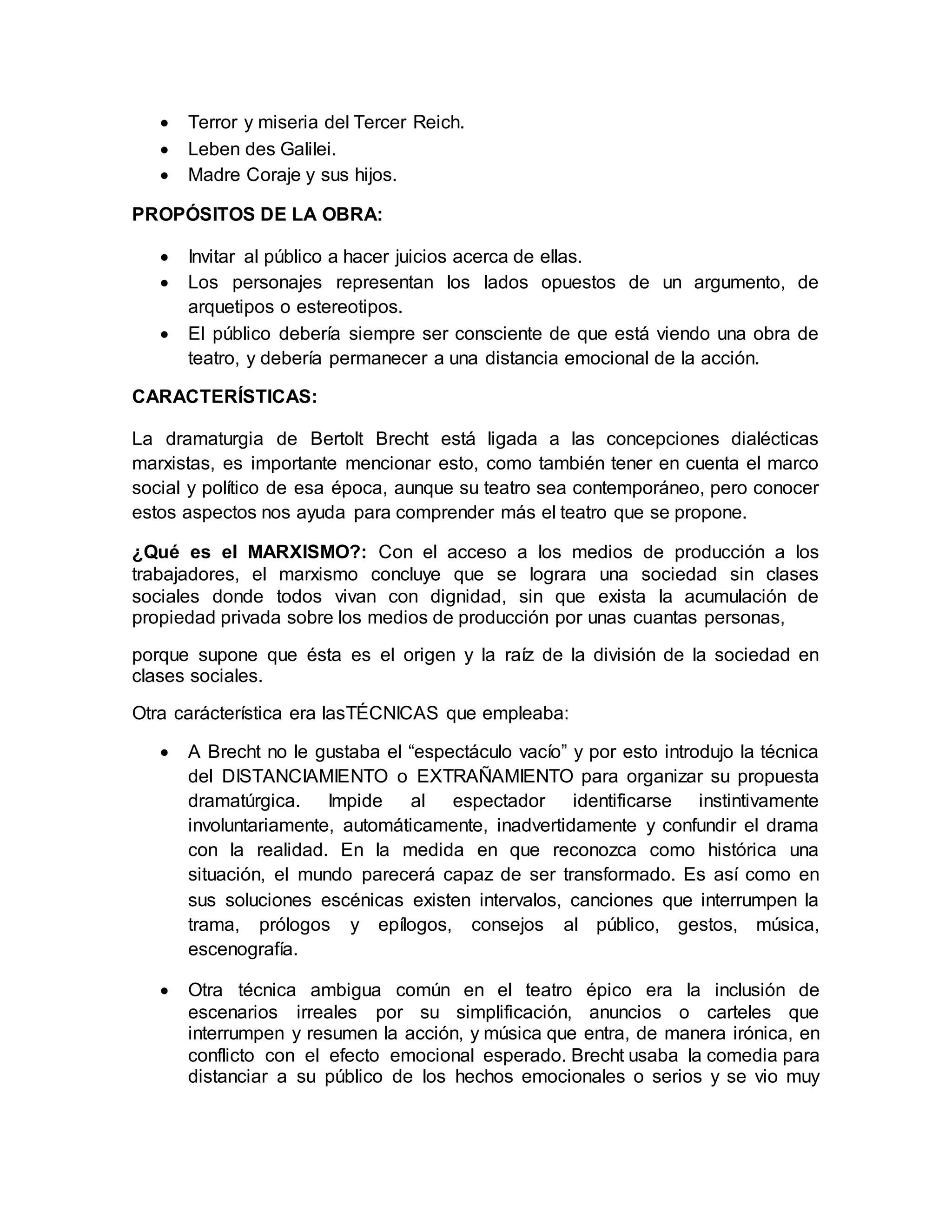 Teatro épico | DOCX | Musicals | Genres