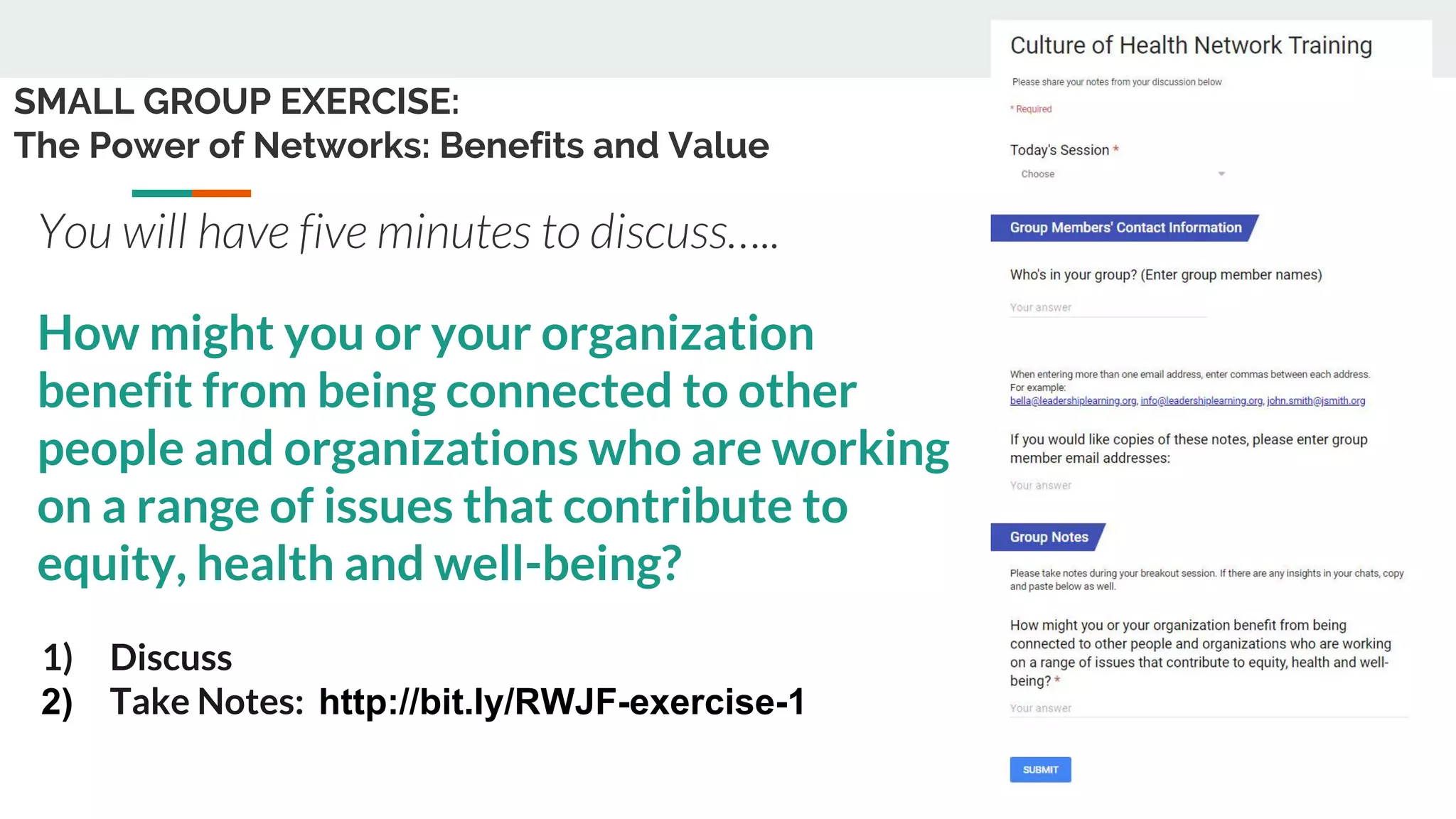 RWJF Basic Network Training | PPT