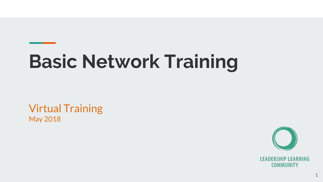 RWJF Basic Network Training | PPT