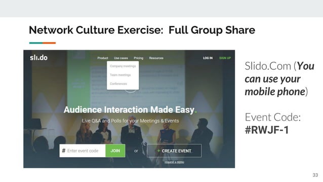 RWJF Basic Network Training | PPT