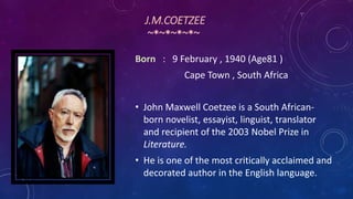 Foe by j.m.coetzee | PPTX