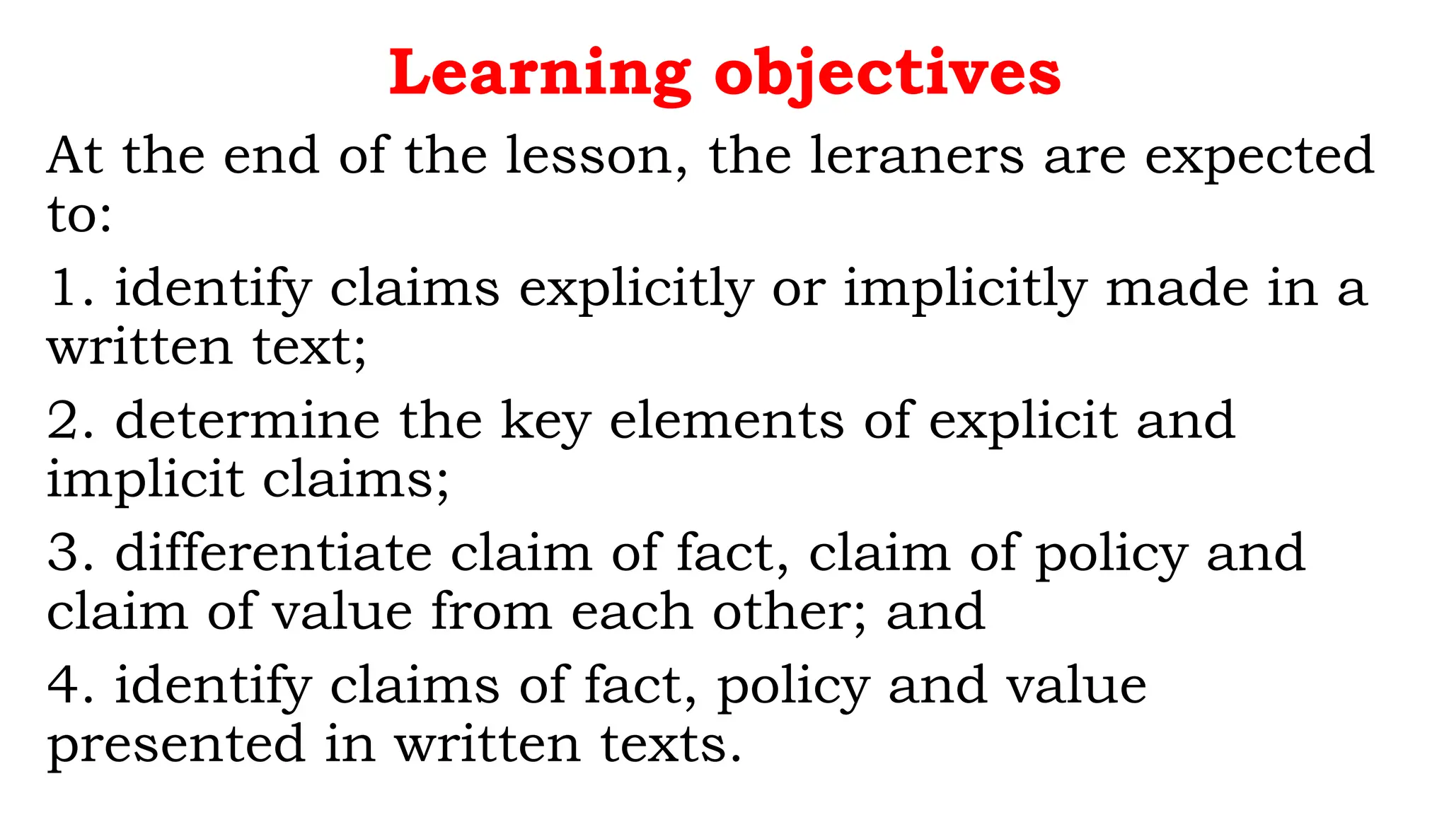 Reading and Writing LESSON 3:CLAIMS.pptx