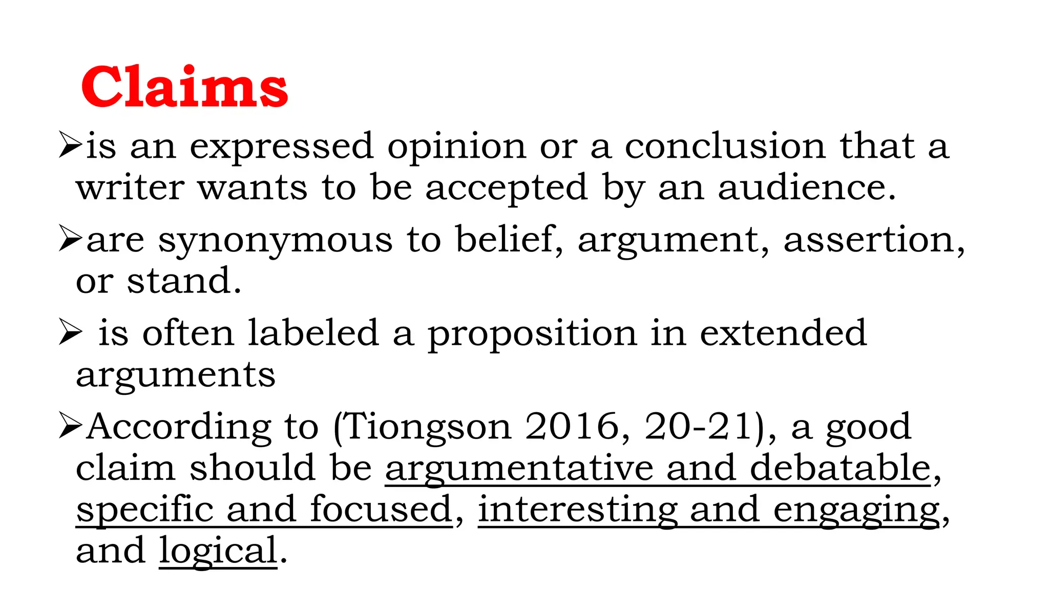 Reading and Writing LESSON 3:CLAIMS.pptx