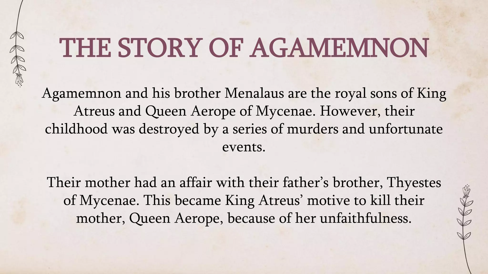 The Story of Agamemnon | PDF