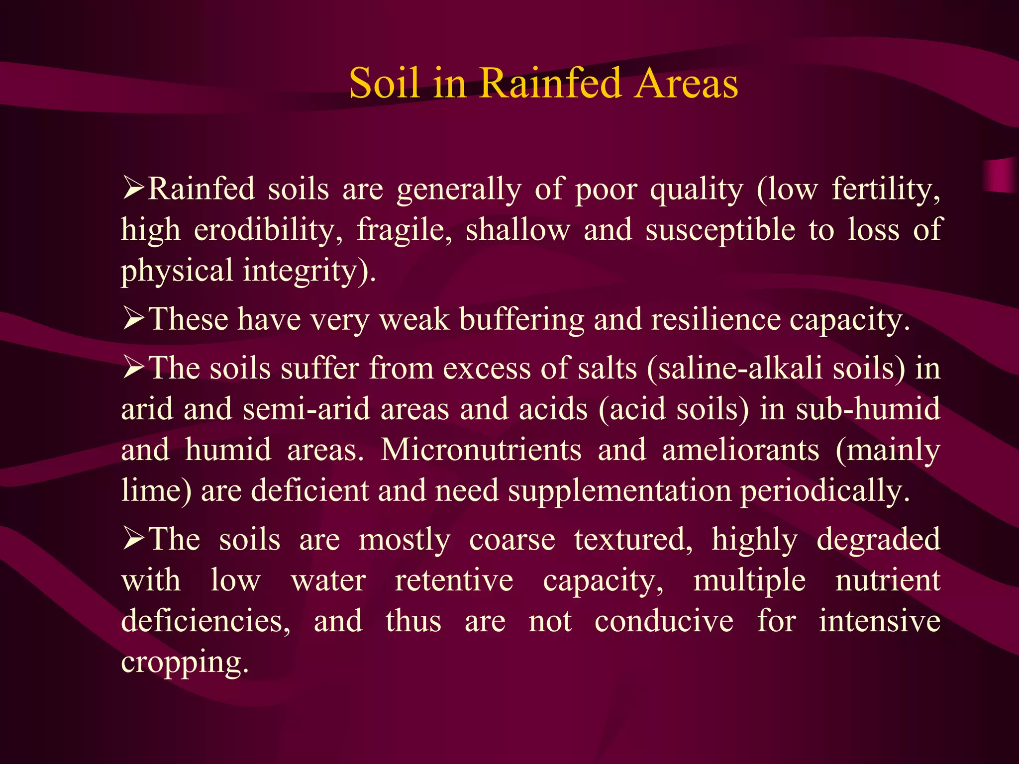 Rainfed agriculture and watershed management lecture 2 | PPTX