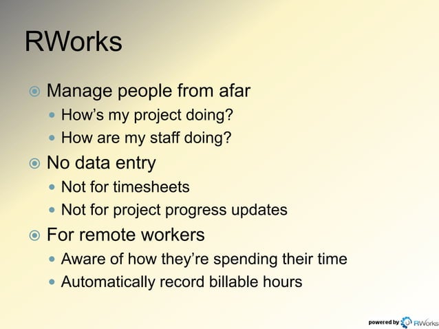 RWorks Management Information | PPTX