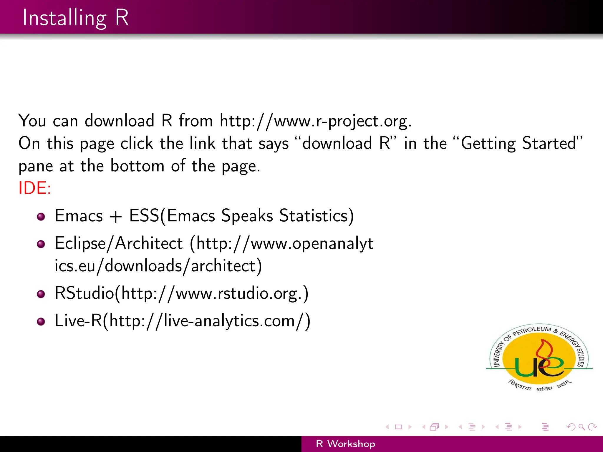 R WorkShop Part-1 | R language | how to use R in datamining | PDF